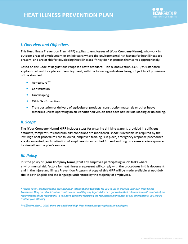 10 Essential Steps to Prevent Heat Illness | ICW Group